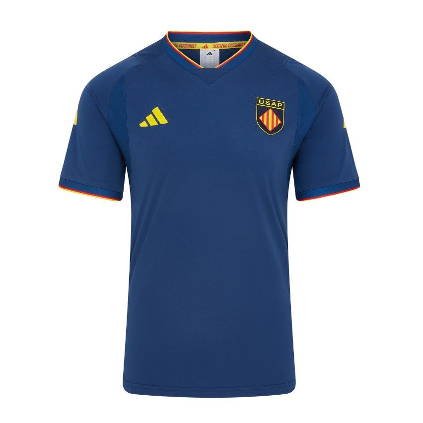 Camiseta Rugby USAP Hombre Rendimiento Azul 2025/2026 - Adidas